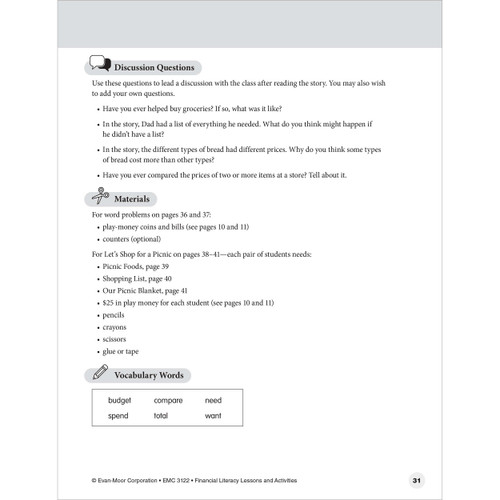 Grade 2 Financial Literacy Lessons and Activities, Teacher Resource ...