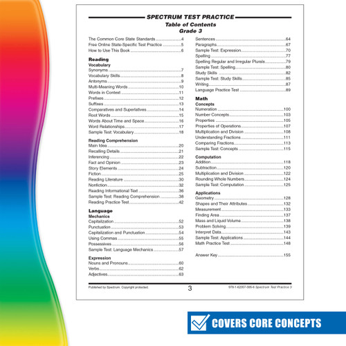 Grade 3 Spectrum Test Practice Workbook eBook (PDF)