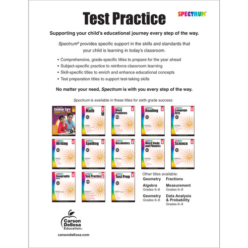 Grade 6 Spectrum Test Practice Workbook eBook (PDF)
