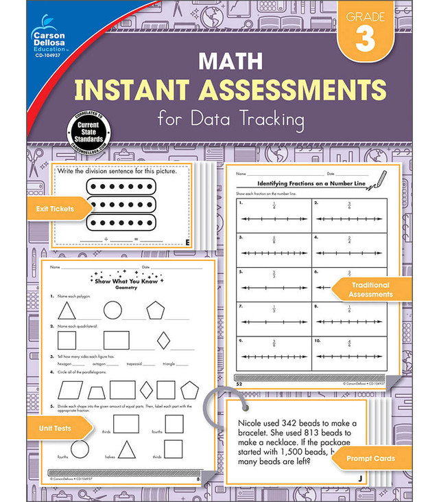 Math Instant Assessments for Data Tracking Resource Book Grade 3 eBook