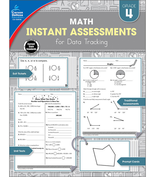 Math Instant Assessments for Data Tracking Resource Book Grade 4 eBook