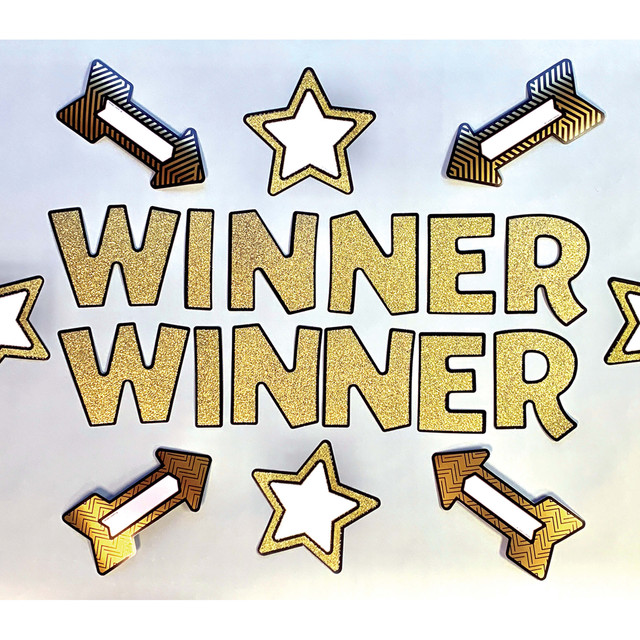 4in Gold Glitter Combo Pack Bulletin Board Letters