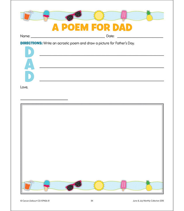 June and July Monthly Printable Collection Grade 5