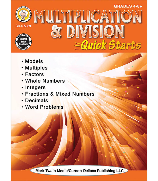Grade 4-12 Multiplication & Division Quick Starts Workbook eBook