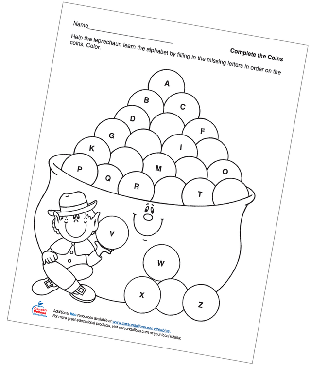 St Patrick's Day Alphabet Free Activity | Carson Dellosa