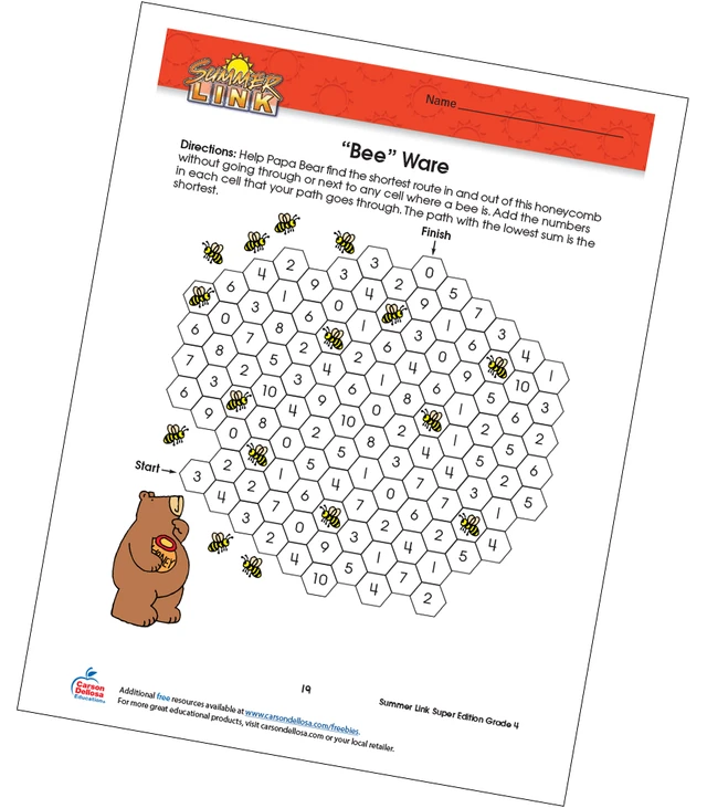 Bee Ware Math Free Printable | Carson Dellosa