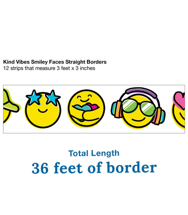 Smiley Faces Straight Bulletin Board Borders 36'