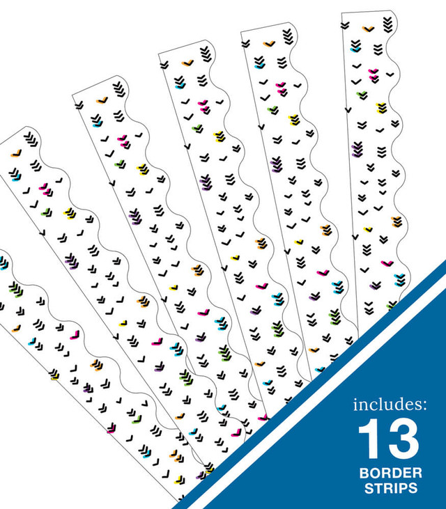 Rainbow Doodles Scalloped Bulletin Board Borders 39'