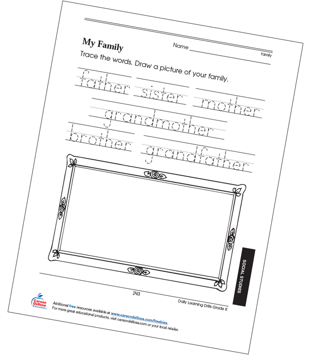 My Family Free Printable | Carson Dellosa