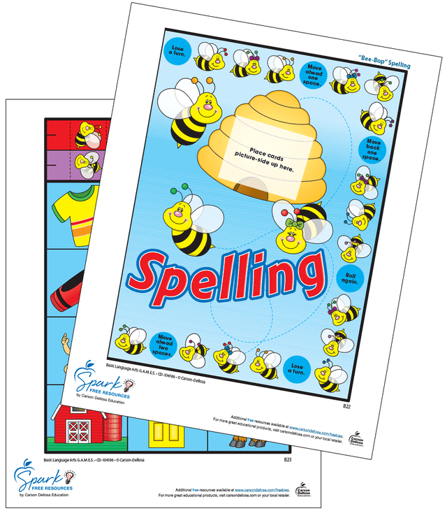 "Bee-Bop" Spelling Free Activity | Carson Dellosa