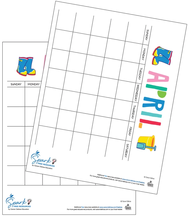 April Editable Calendar - PDF & Google Classroom - Landscape & Portrait ...