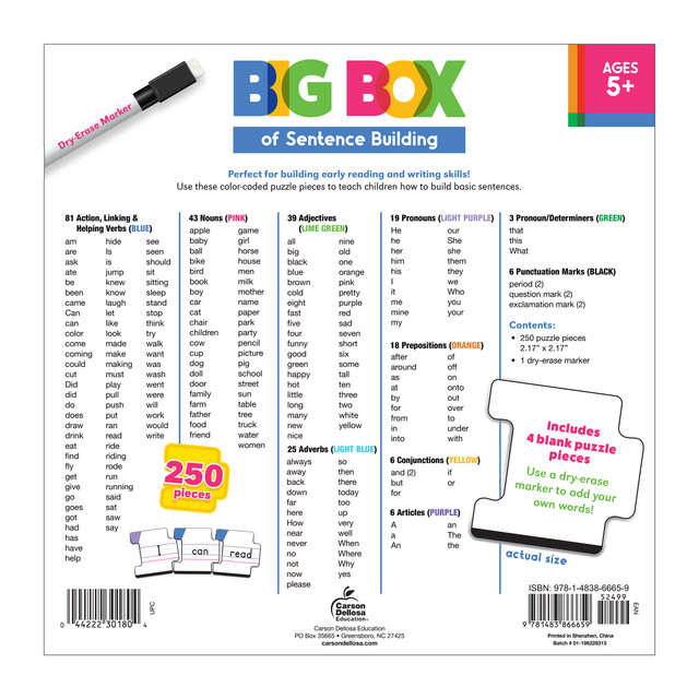 Grade K-3 Big Box of Sentence Building Puzzle