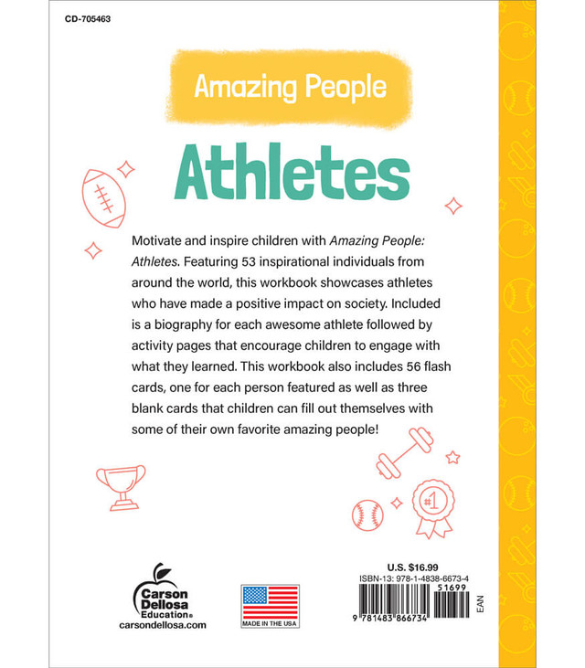 Grade 1-3 Amazing People: Athletes Activity Book Paperback