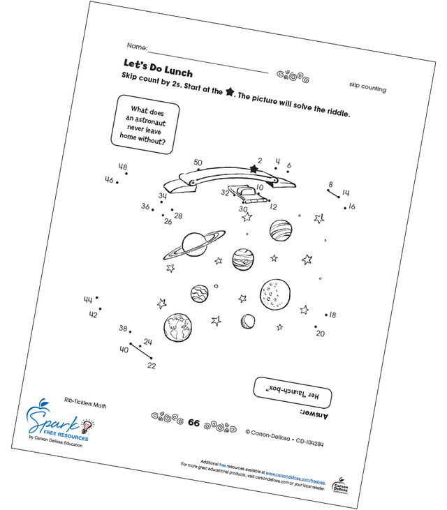 Space Skip Counting Dot-to-Dot Free Printable | Carson Dellosa