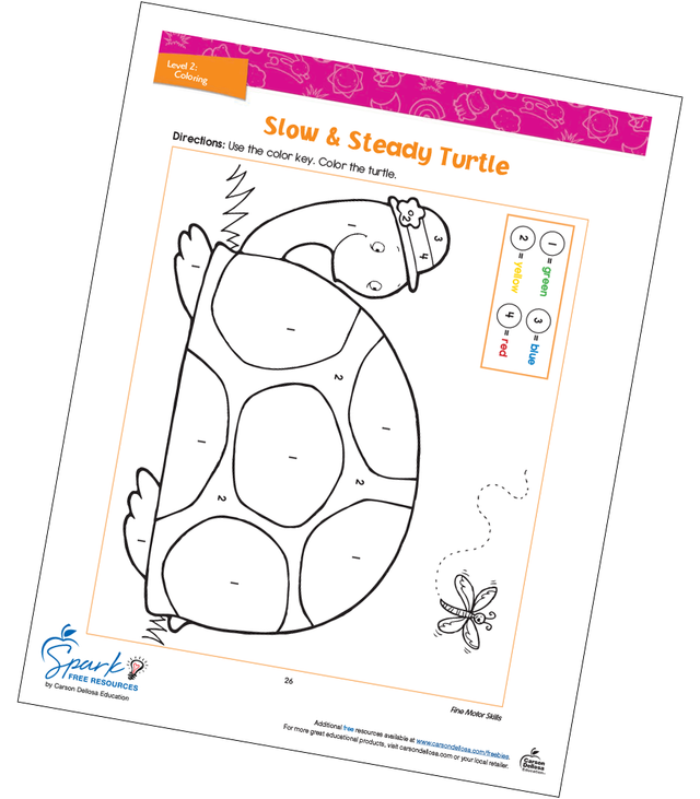 Slow & Steady Turtle Color By Number Free Printable | Carson Dellosa
