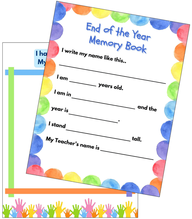 End of Year Memory Book Free Printable | Carson Dellosa