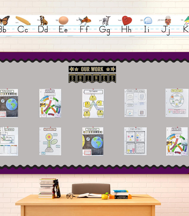 Grade PK-2 Traditional Manuscript Alphabet with Photographs Bulletin ...