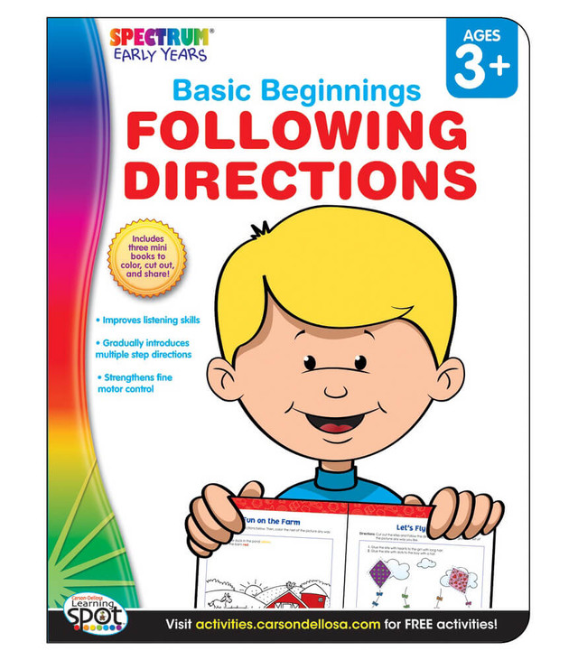 Grade PK-K Following Directions Activity Book eBook