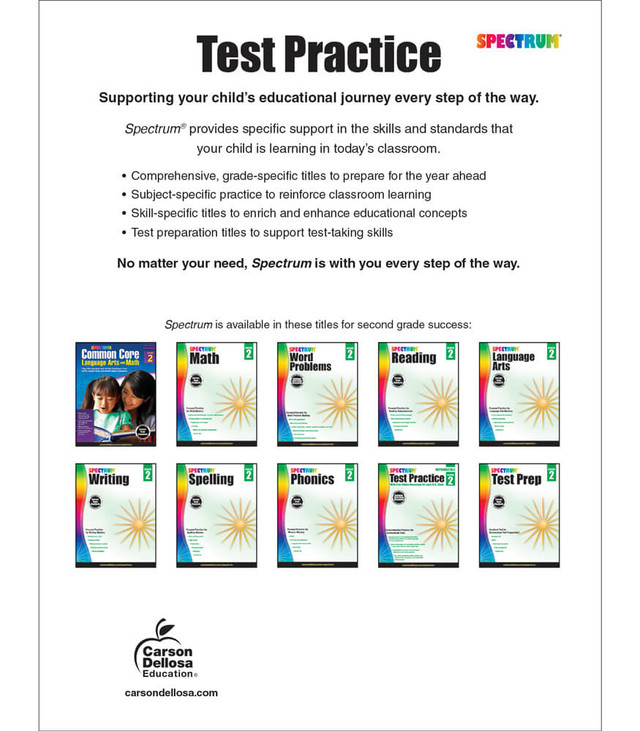 Grade 2 Spectrum Test Practice Workbook Paperback