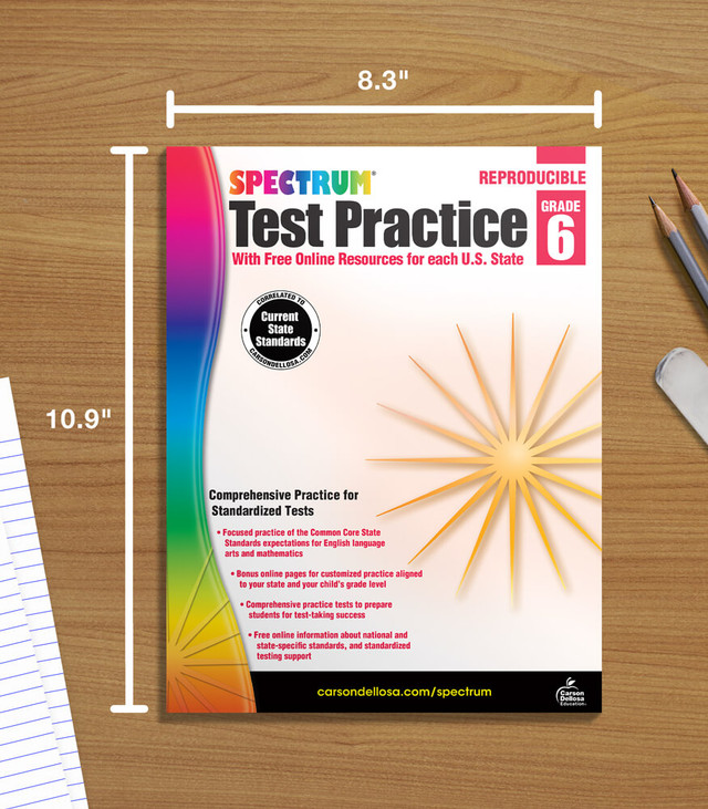 Grade 6 Spectrum Test Practice Workbook Paperback