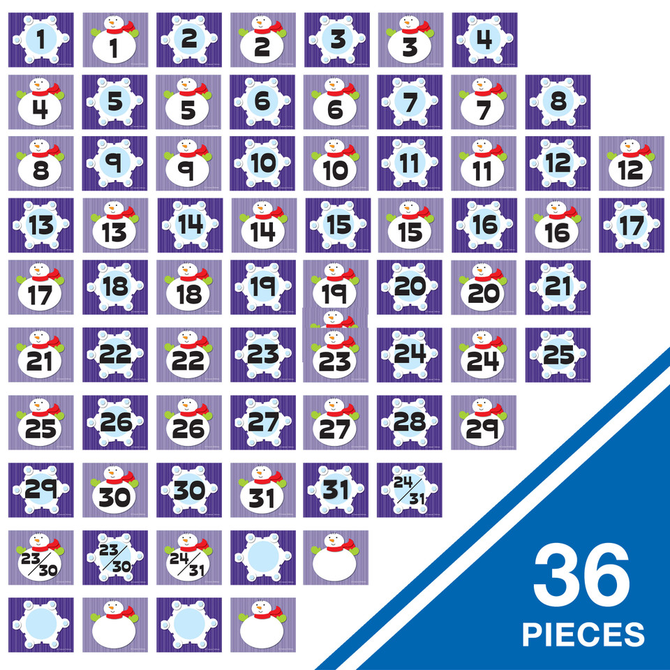 Snowflake/Snowman Calendar Cover-up Cutouts