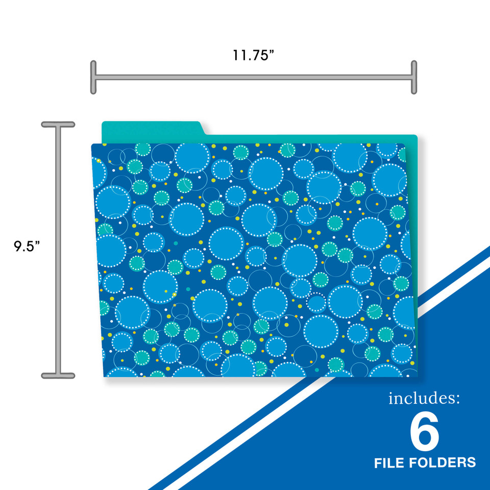 Bubbly Blues File Folders