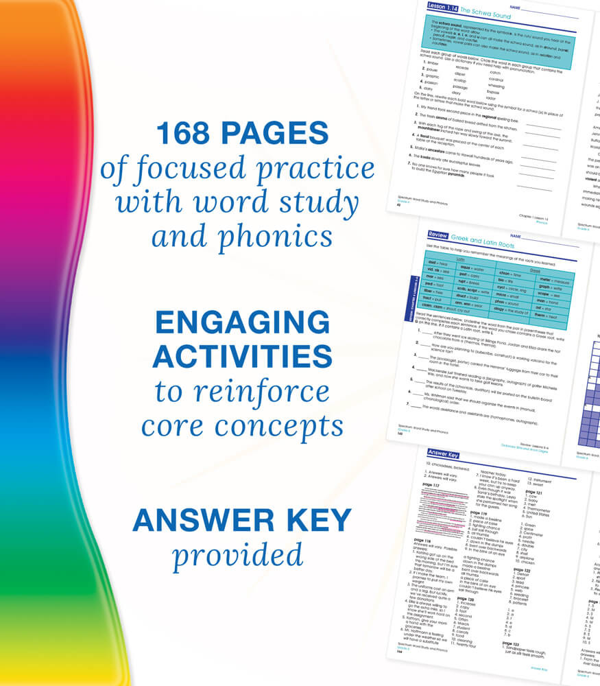 Grade 6 Spectrum Word Study and Phonics Workbook Paperback