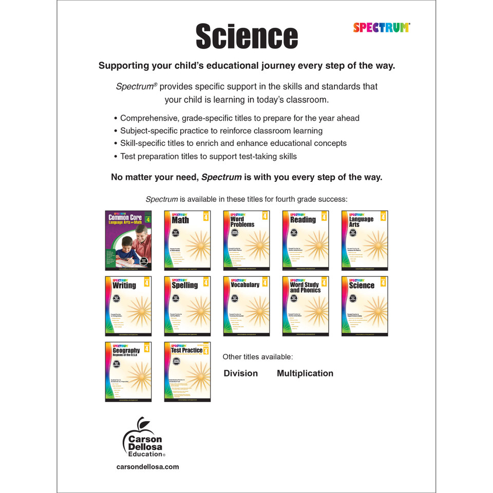 Grade 4 Spectrum Science Workbook eBook