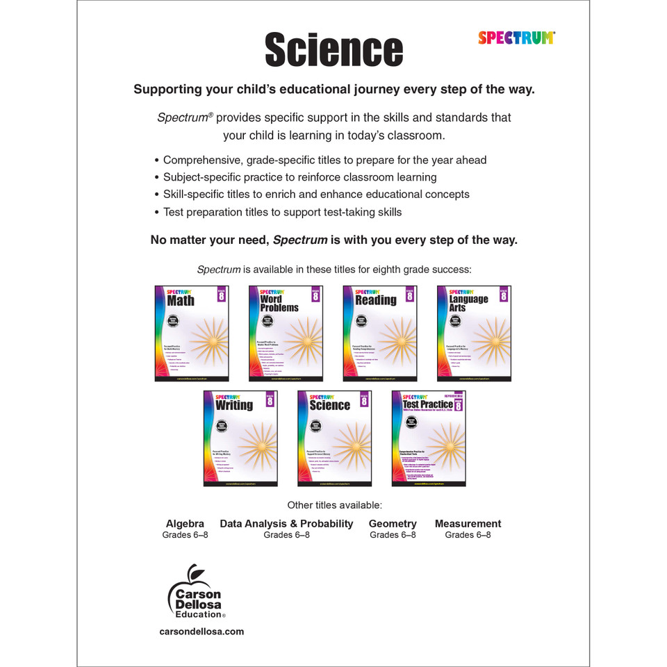 Grade 8 Spectrum Science Workbook eBook (PDF)