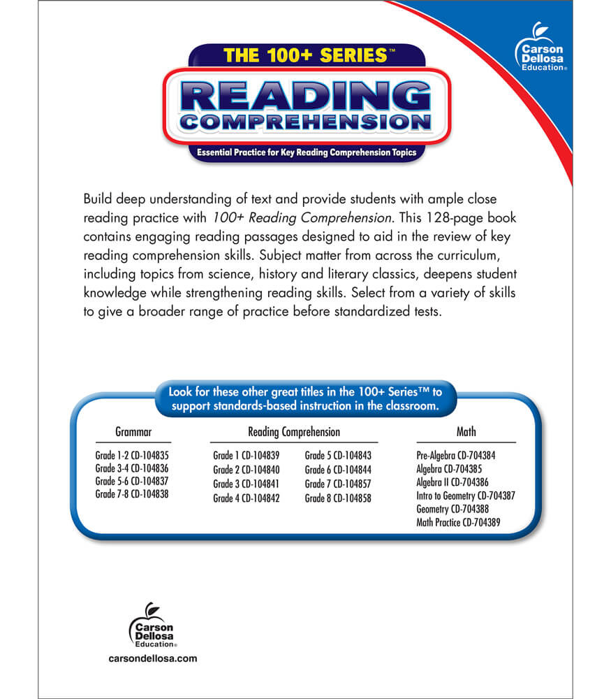 Grade 8 Reading Comprehension Workbook eBook (PDF)