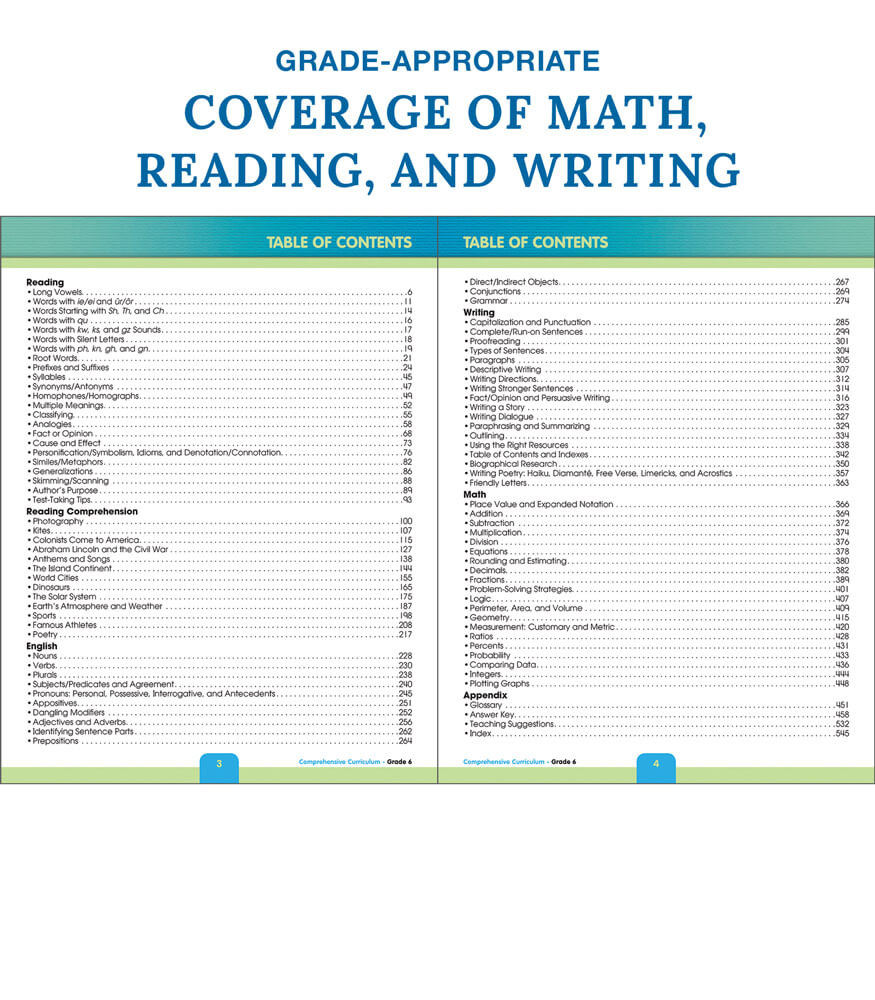 Grade 6 Comprehensive Curriculum of Basic Skills Workbook Paperback