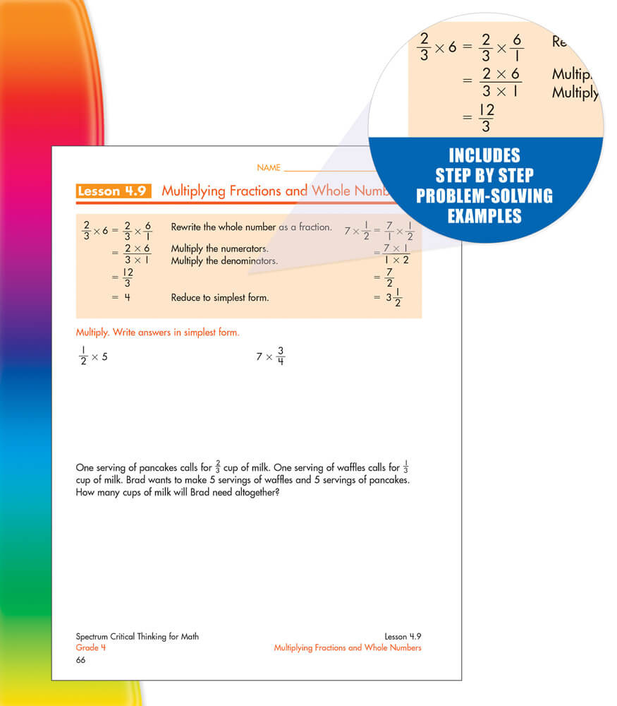 Grade 4 Spectrum Critical Thinking for Math Workbook Paperback