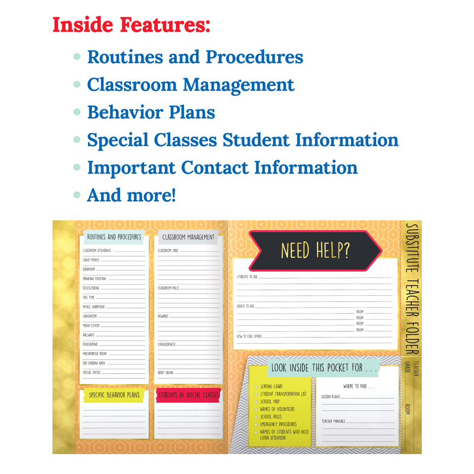 Aim High Substitute Teacher Folder