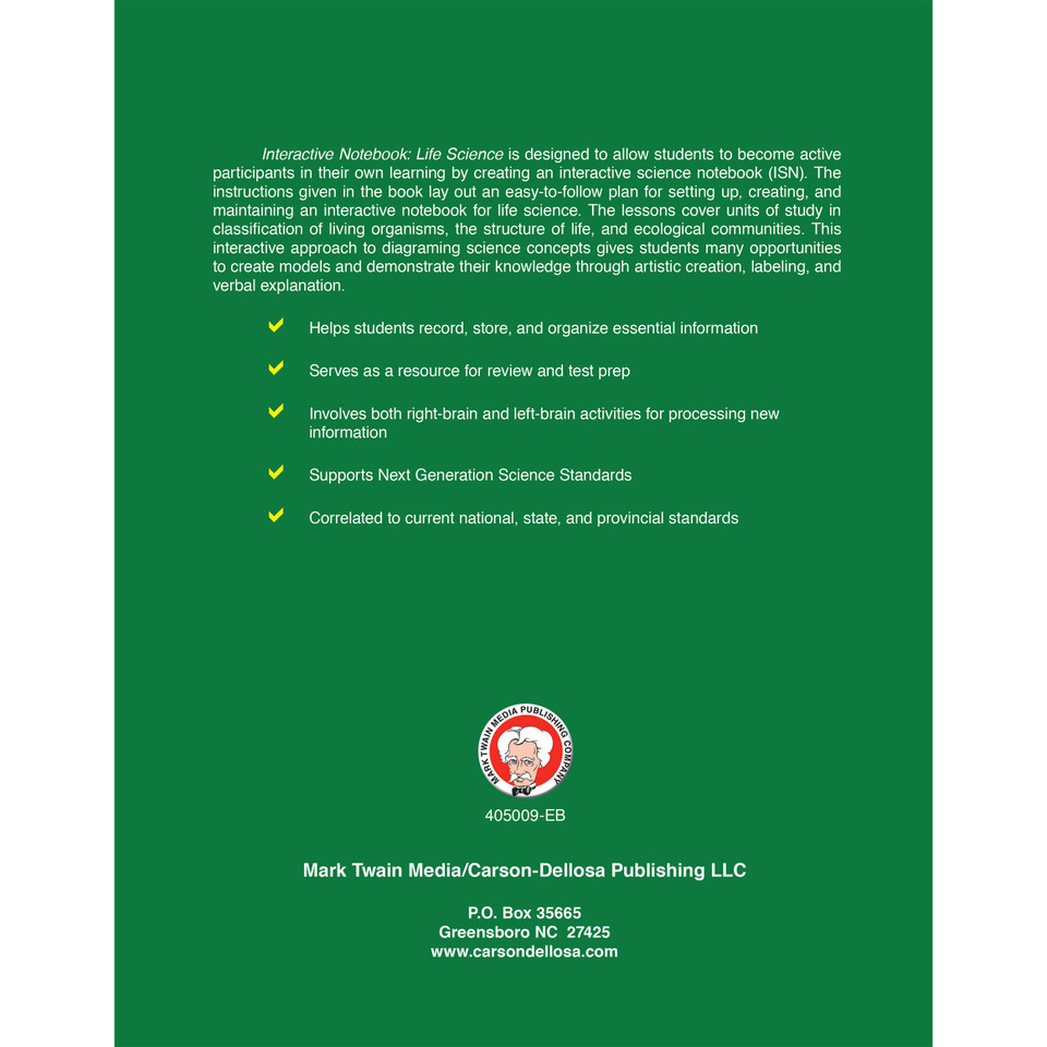 Grade 5-8 Interactive Notebook: Life Science Resource Book Paperback