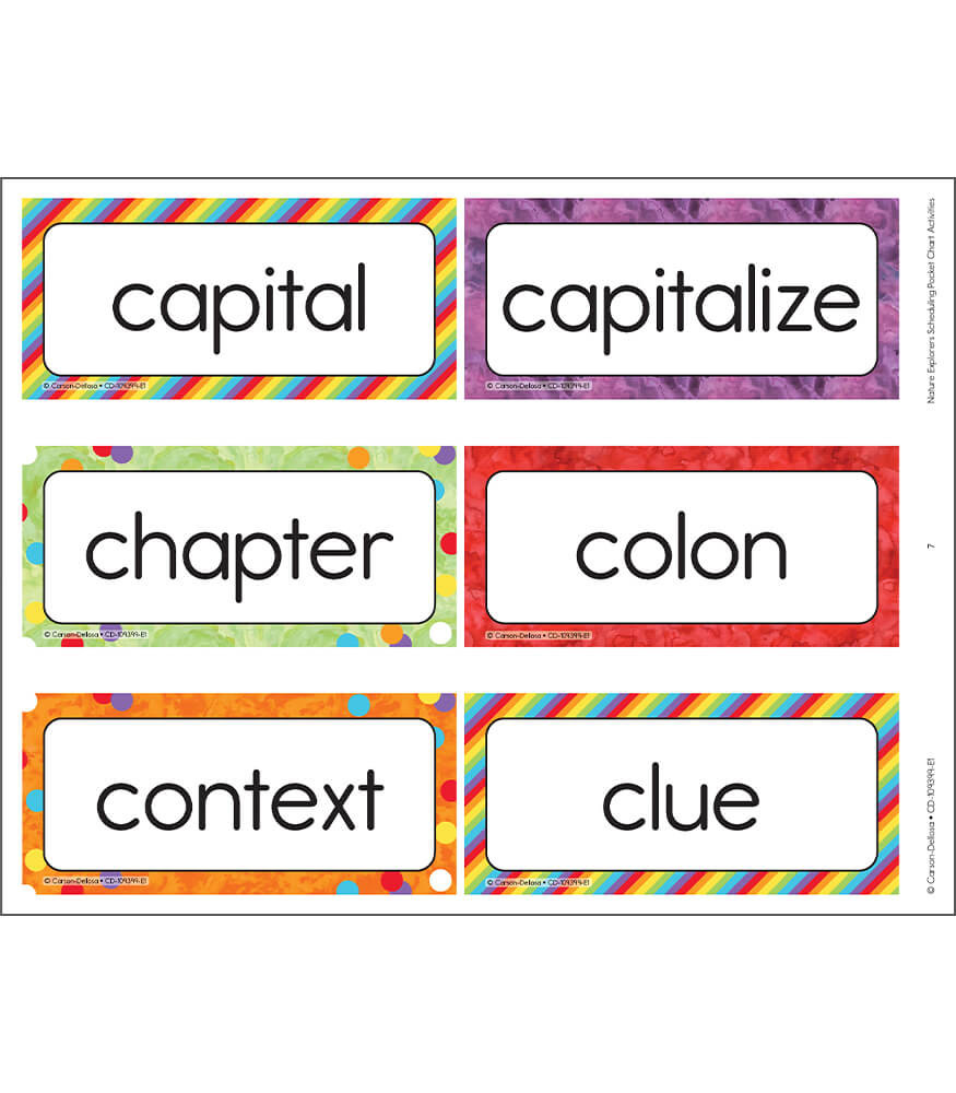 Celebrate Learning Scheduling Printable Pocket Chart Activities Grade K-5