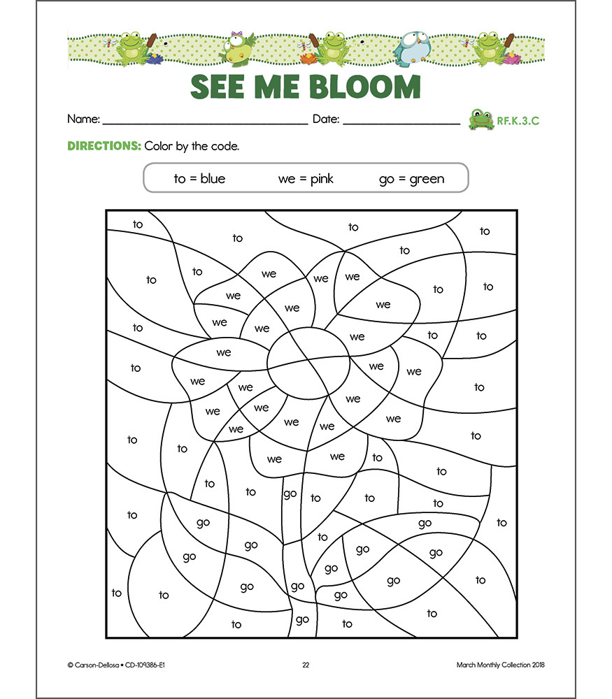 March Monthly Printable Collection Grade K