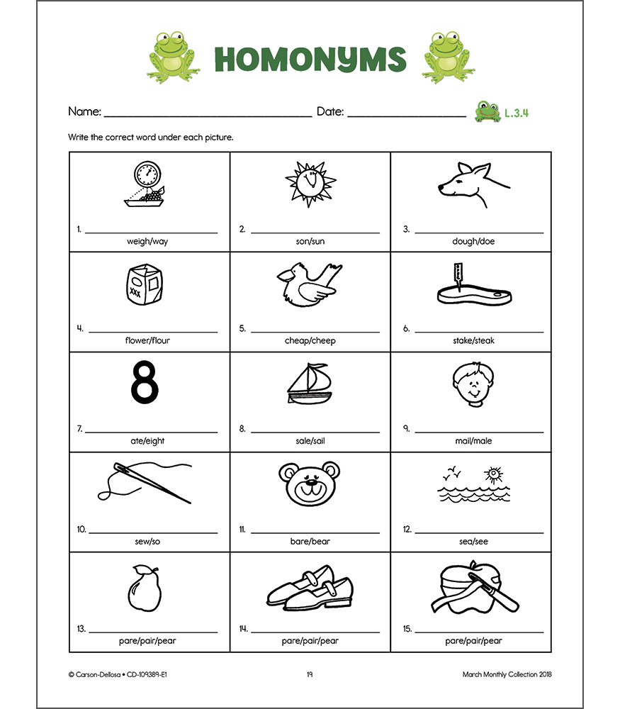 March Monthly Printable Collection Grade 3