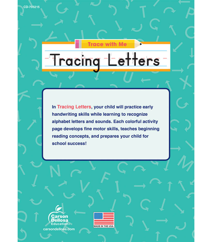 Grade Preschool-2 Trace with Me: Tracing Letters Activity Book eBook (PDF)