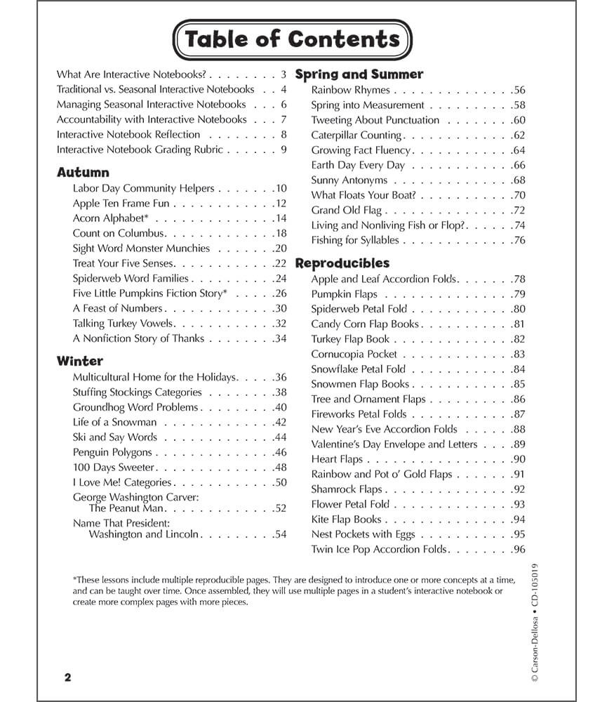 Grade K Interactive Notebooks: Seasonal Resource Book eBook (PDF)