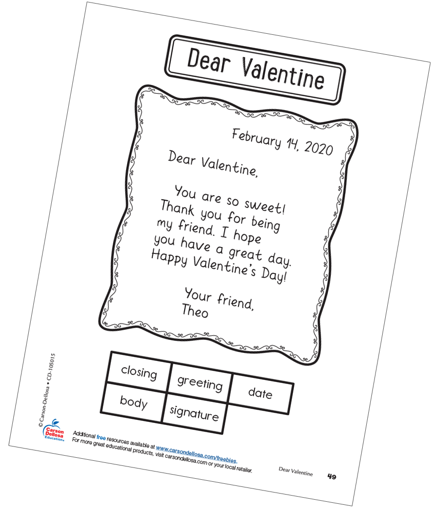 Dear Valentine Interactive Notebook Free Printable | Carson Dellosa