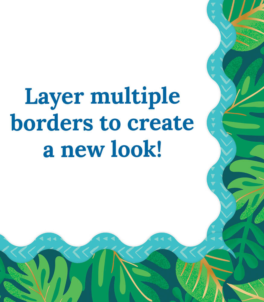 Tropical Leaves Scalloped Bulletin Board Borders 39'