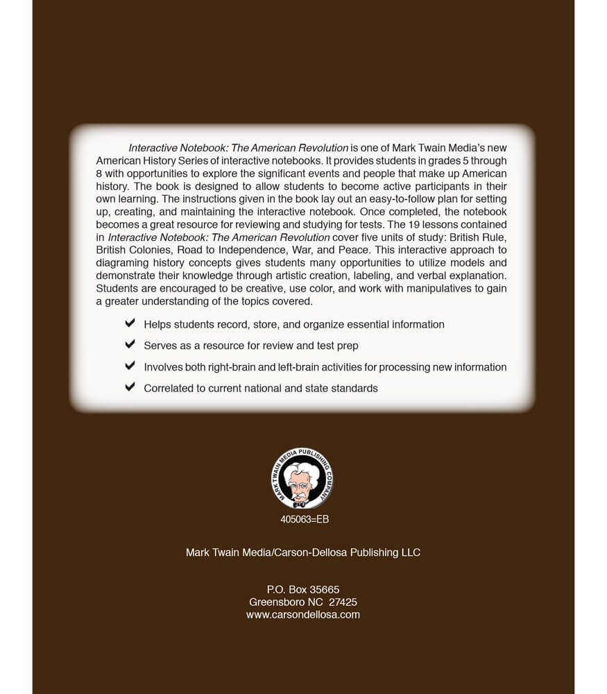 Grade 5-8 Interactive Notebook: The American Revolution Resource Book ...