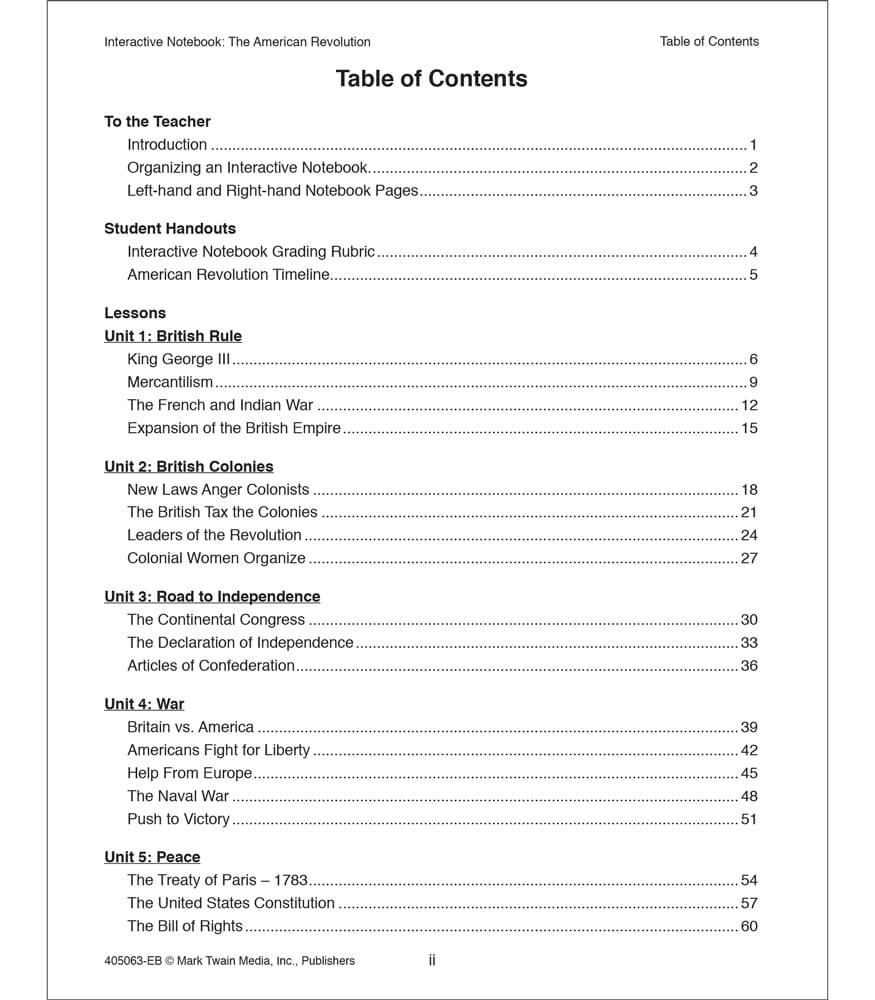 Grade 5-8 Interactive Notebook: The American Revolution Resource Book ...