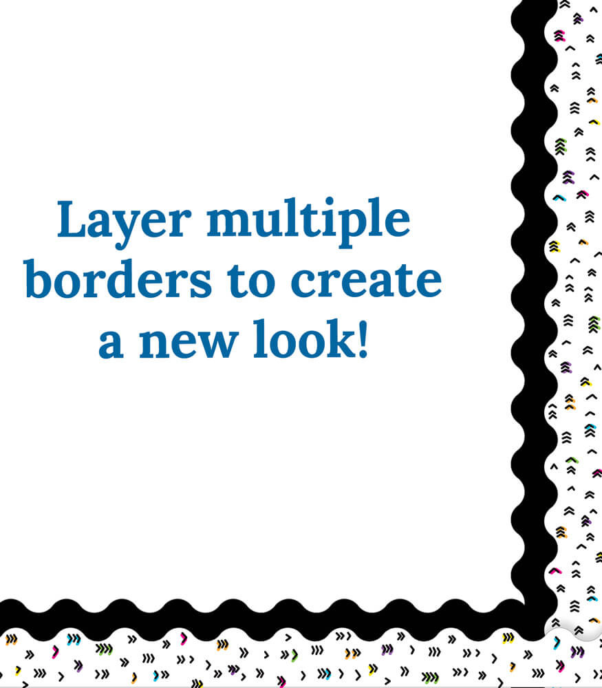 Rainbow Doodles Scalloped Bulletin Board Borders 39'