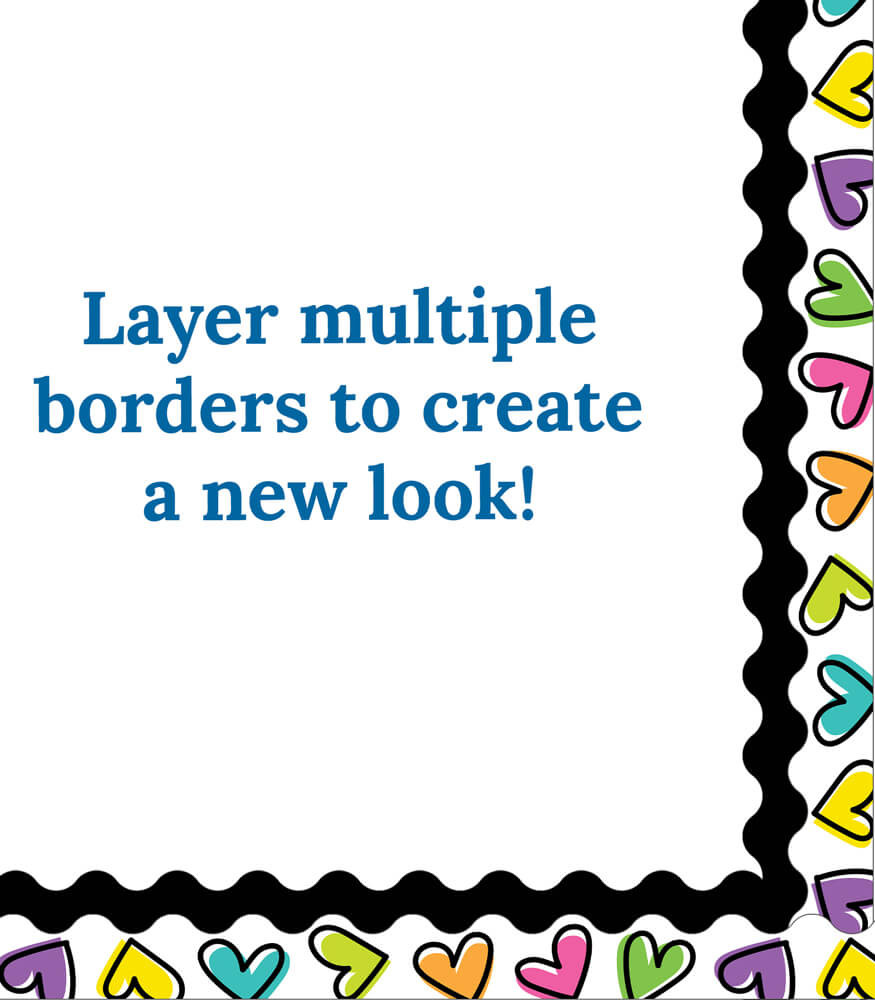 Doodle Hearts Scalloped Bulletin Board Borders