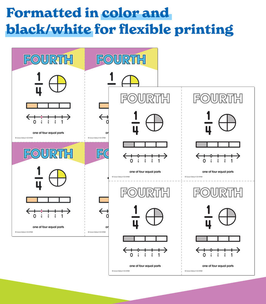 In a Flash: Intro to Fractions Printable Collection Grade 2-3