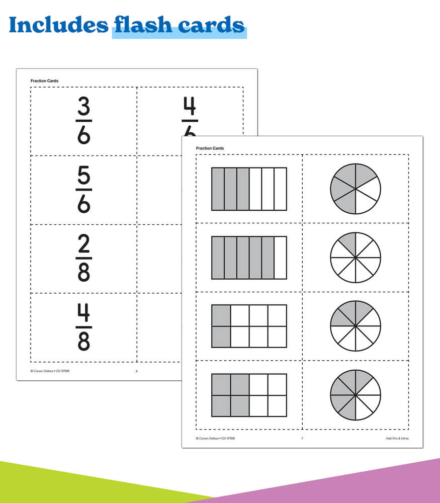 In a Flash: Intro to Fractions Printable Collection Grade 2-3