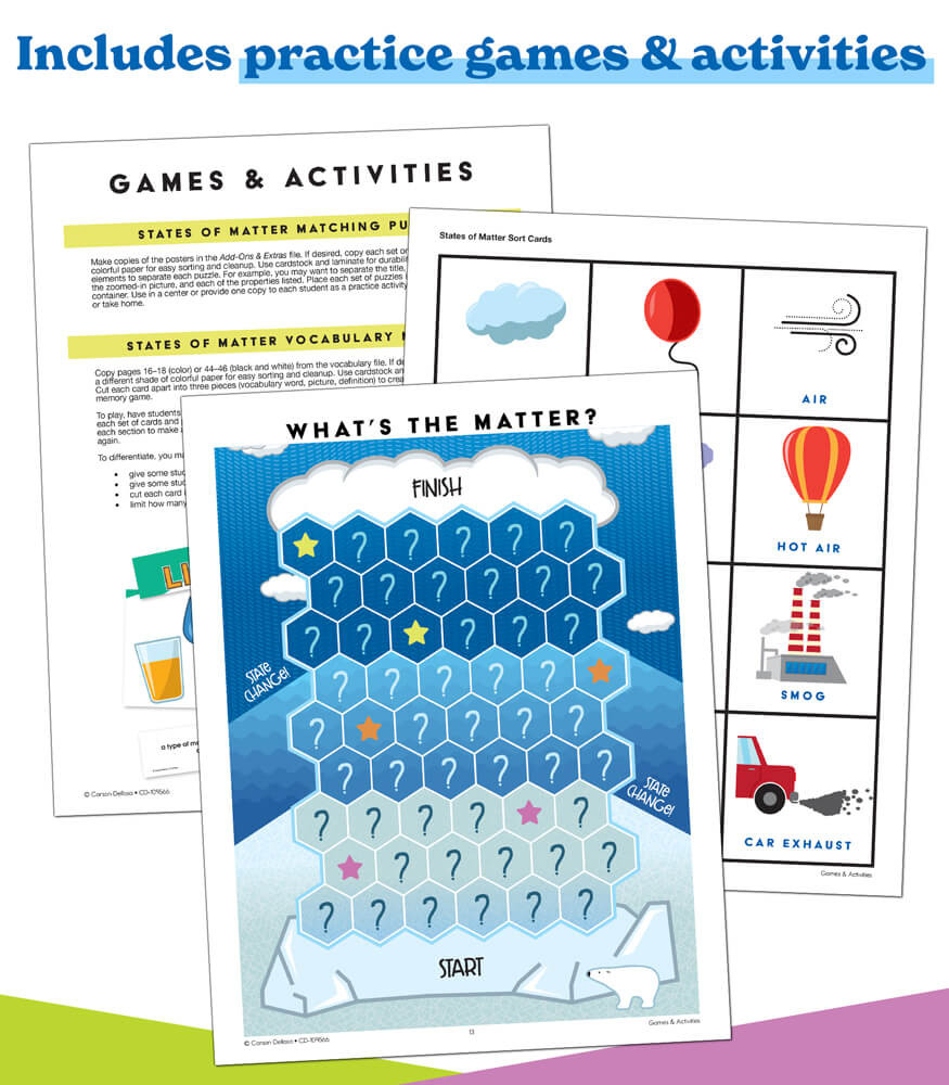 In a Flash: States of Matter Printable Collection Grade 1-3