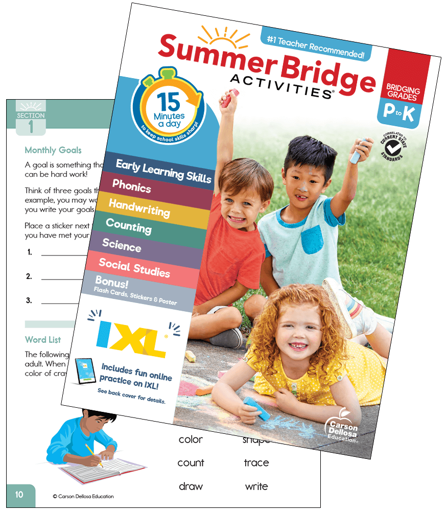 Summer Bridge Activities Grade PK-K Free Sample | Carson Dellosa