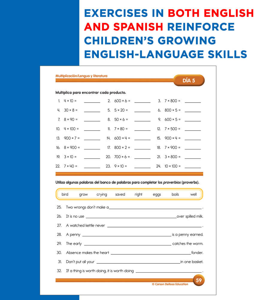 Grade 4-5 Summer Bridge Activities Spanish 4-5 Workbook Paperback